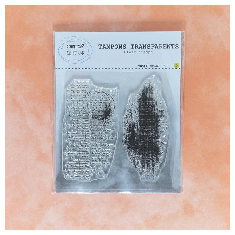 T0922-TE144 Tampon Faux texte - Comptoirduscrap